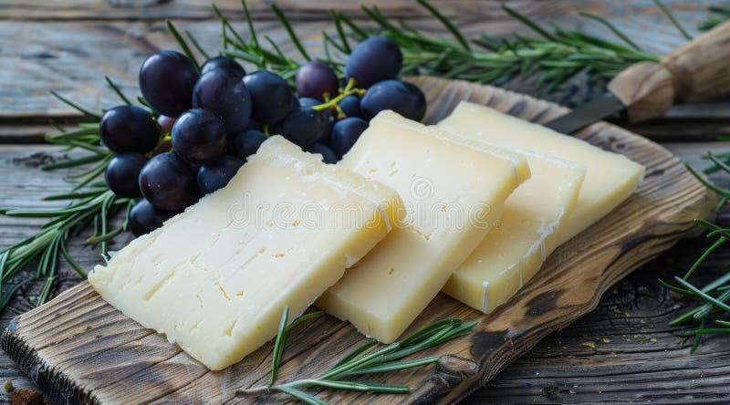 Slices of Spanish Manchego Cheese Stock Illustration - Illustration of ...