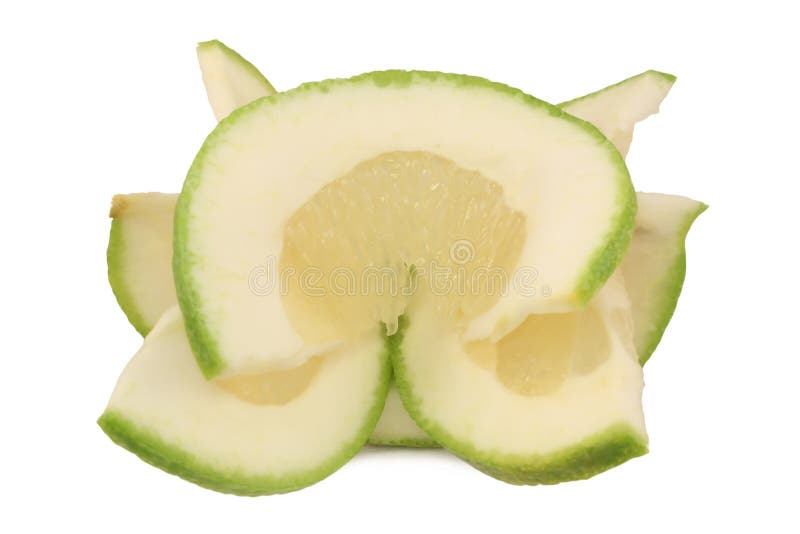 Slices of Sweet Green Pomelo (grapefruit) Stock Photo - Image of orange ...