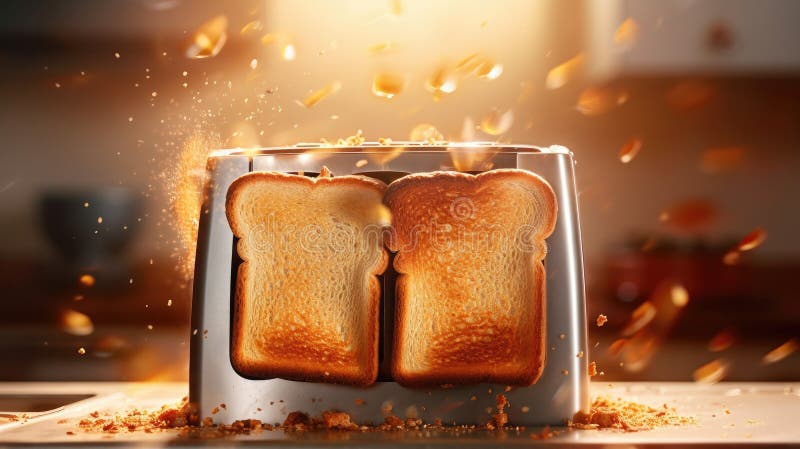 Slices of Toast Jumping Out of the Toaster. Generative AI Stock Image ...