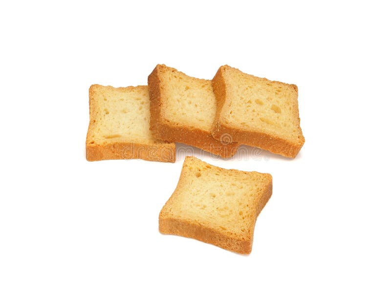 Slices of Toasted Bread Isolated on White Stock Image - Image of toast ...