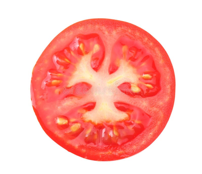 Slices of Tomato Isolated on a White Background Top View Stock Image ...