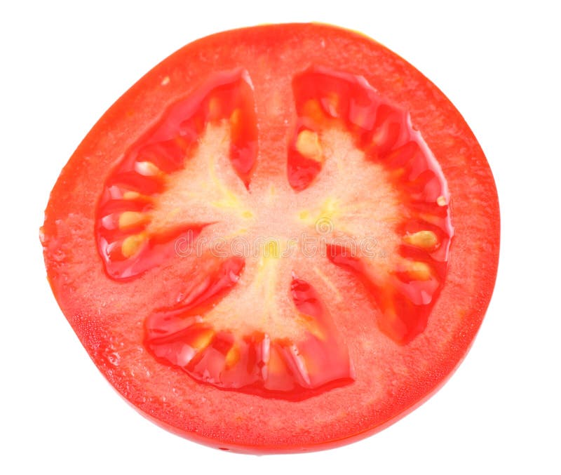 Slices of Tomato Isolated on a White Background Top View Stock Image ...