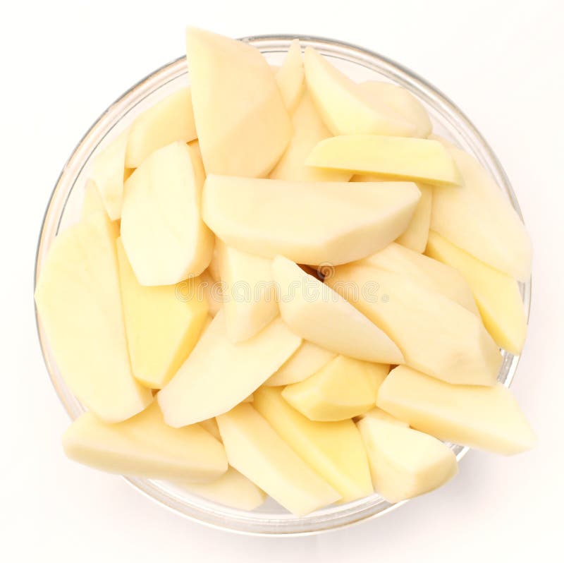 Slices of uncooked potato stock image. Image of glass - 17731001