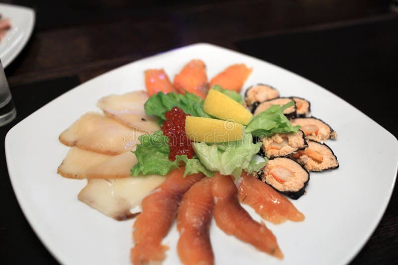 Slices of various fish stock image. Image of food, dish - 38159625