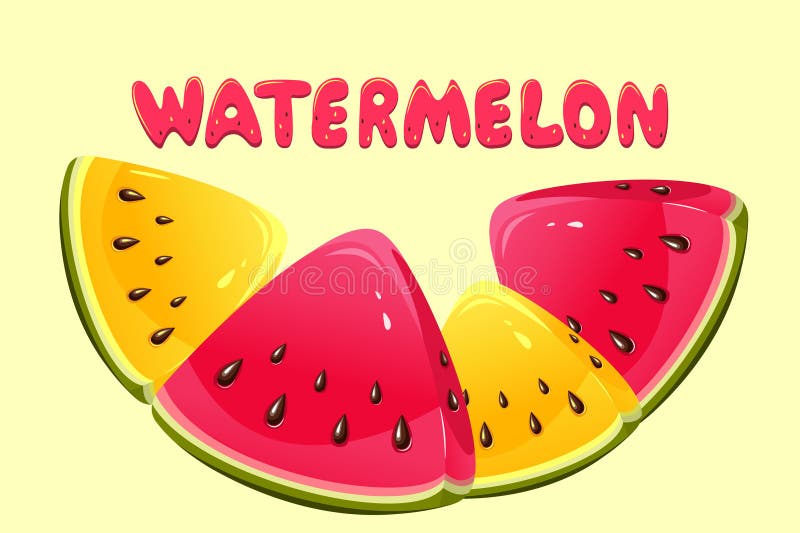 Slices of Watermelon. Background with Red and Yellow Watermelon Stock ...