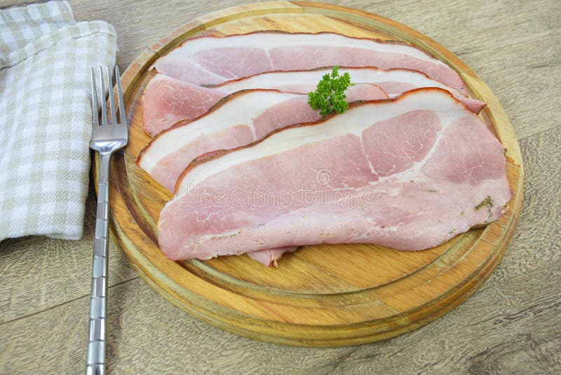 Slices of white ham stock photo. Image of food, plate - 161047062