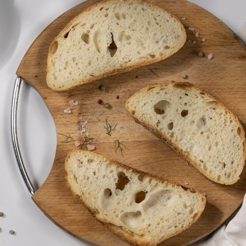 Slices of Wholemeal Bread in Empty Plates, Dieting, Poverty Concept ...