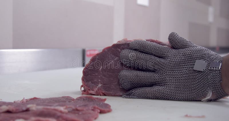 Slicing Beef Inside the Butcher Shop Stock Video - Video of uncooked ...