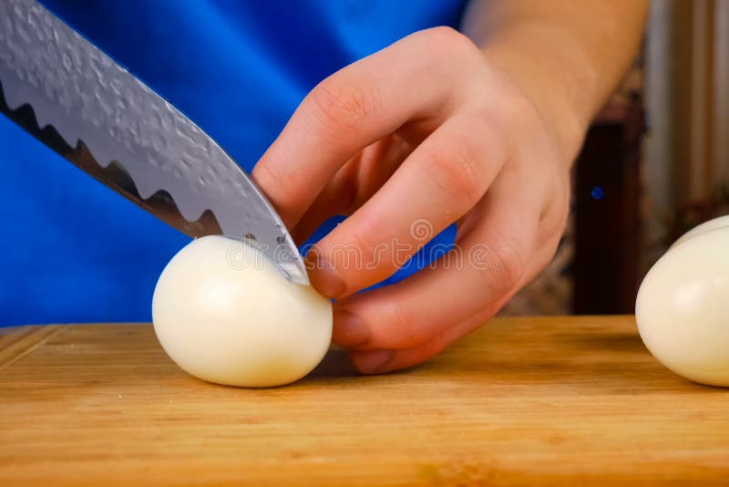 Slicing Chicken Breasts on Cutting Board, Cooking Poultry Meat Stock ...