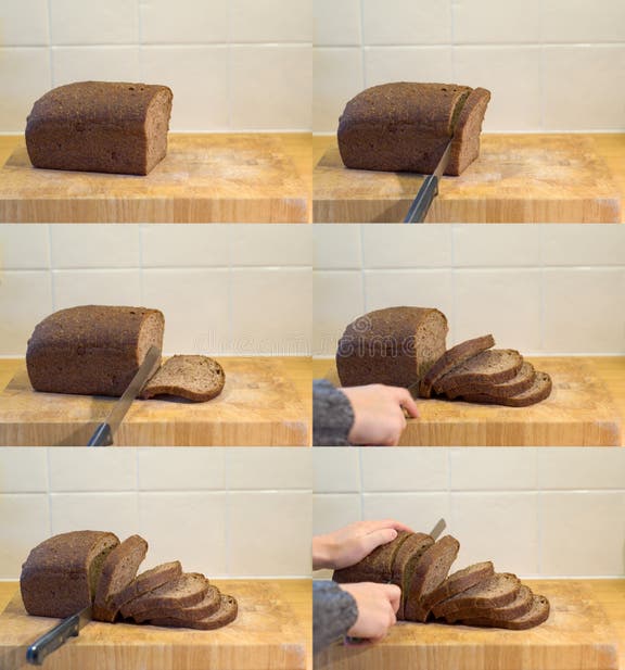 Slicing Bread Sequence stock image. Image of lapse, knife - 7081517