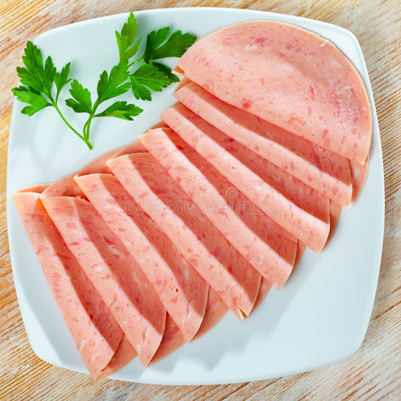 Slicing Chopped Ham from Pork Meat, No People Stock Photo - Image of ...