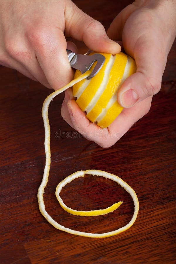Slicing Lemon with Citrus Decoration Knife Stock Image - Image of ...