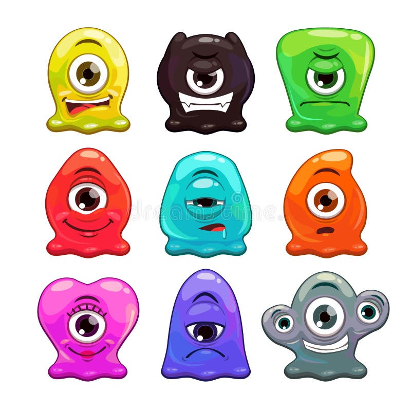 Funny Cartoon Liquid Characters Stock Illustration - Illustration of ...