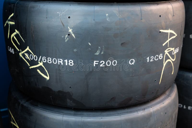 Slick Type Racing Tire with Size and Compound References with Notes in ...