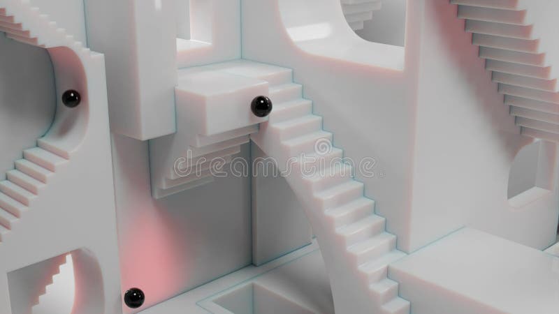 Slide Balls Stairs Loop 3D Animation Stock Video - Video of satisfying ...