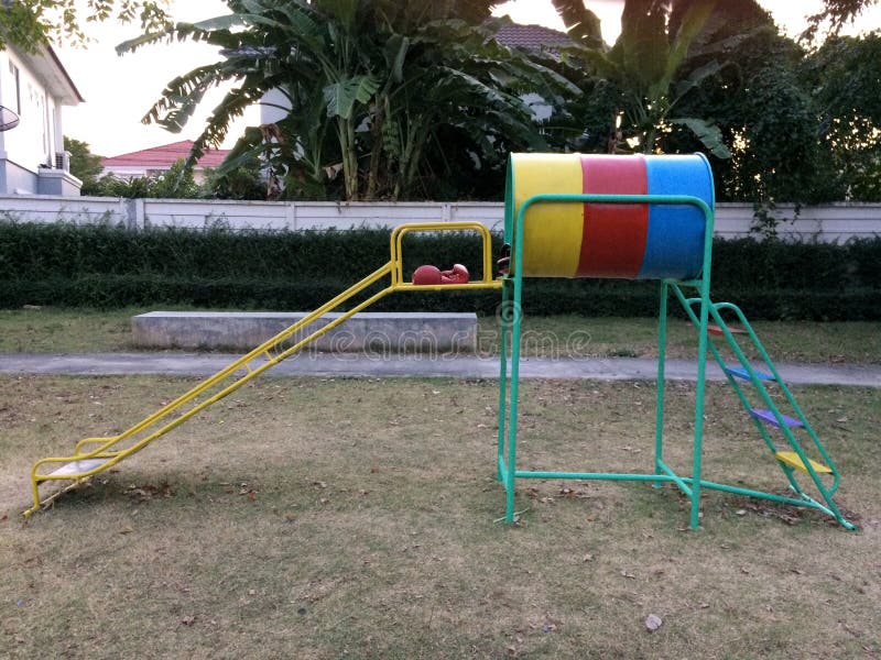 Slide stock photo. Image of green, joyful, playgeound - 85243912