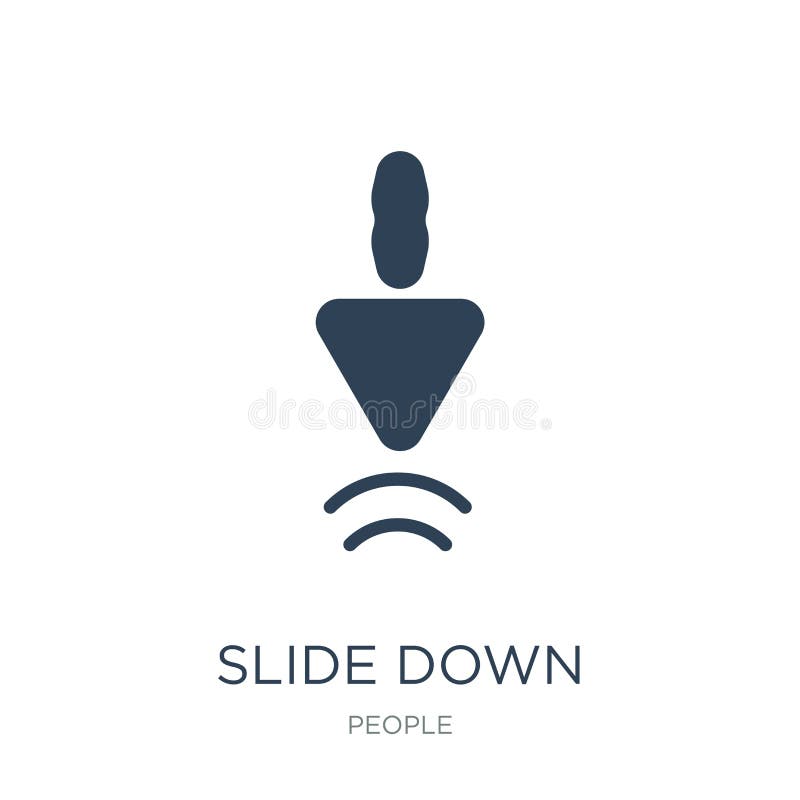 Slide Down Icon in Trendy Design Style. Slide Down Icon Isolated on ...