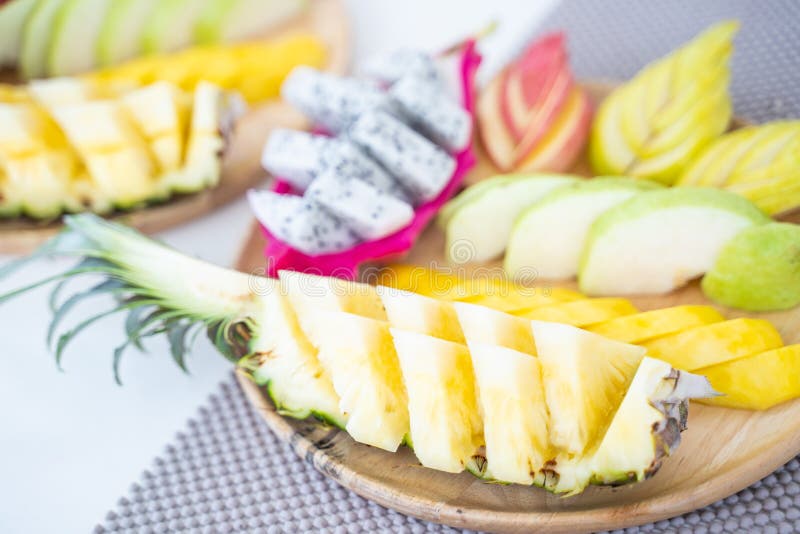 Slide Fresh Fruits Ready for Eat Stock Image - Image of fresh, sweet ...