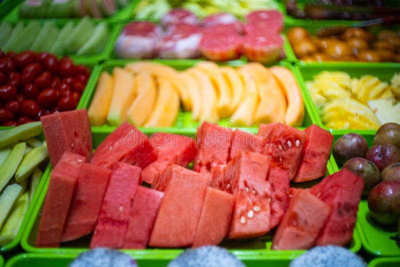 Slide Fresh Fruits for Take Away Stock Photo - Image of slide, away ...