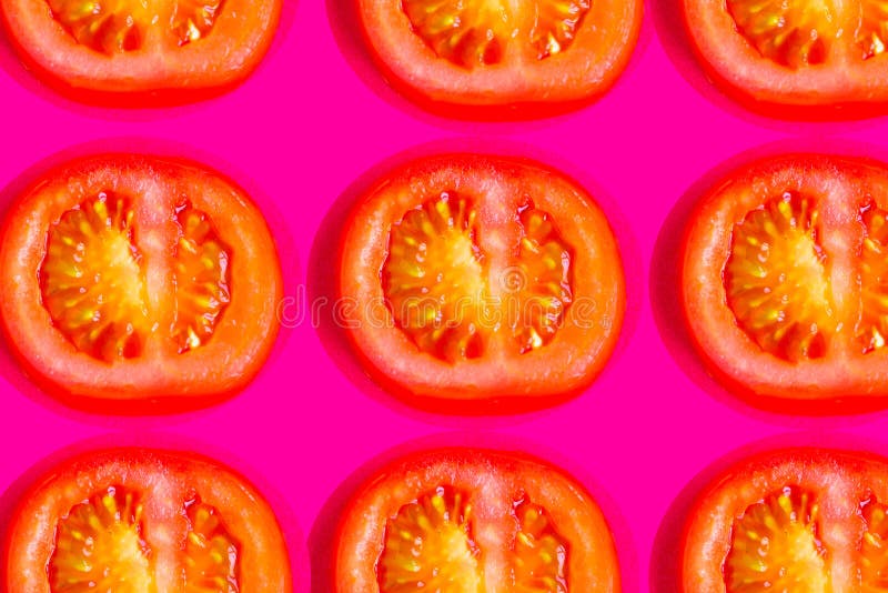 Slide Fresh Tomato Pattern on Red Background Stock Image - Image of ...