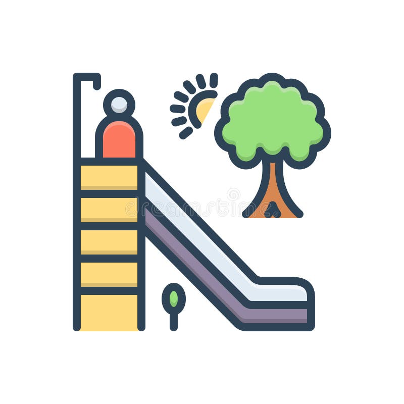 Color Illustration Icon for Slide, Play and Fun Stock Illustration ...