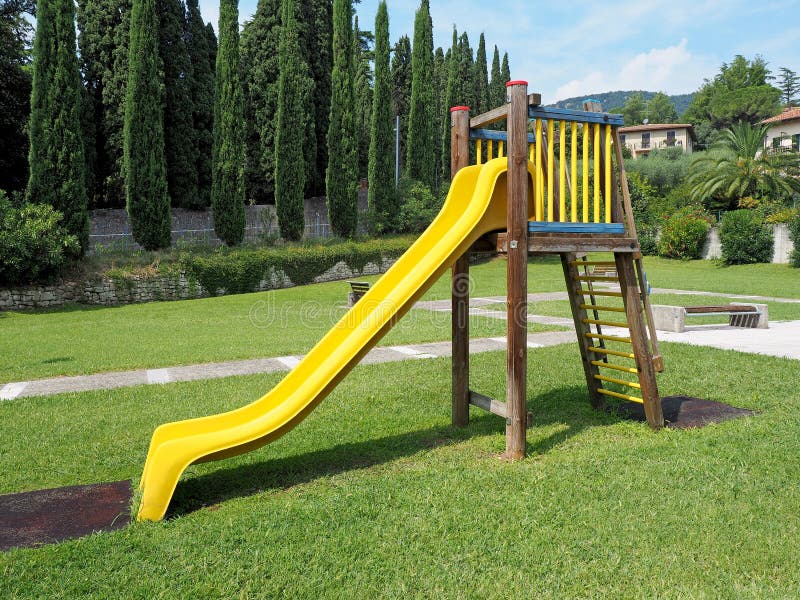 Slide kids park stock image. Image of green, vibrant - 76798391