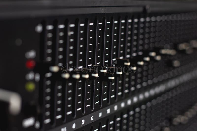 Slide and Knob To Adjust the Sound Frequency Equalizer Stock Photo ...