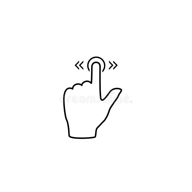 Slide Line Icon Set Gesture on White. Vector Stock Vector ...