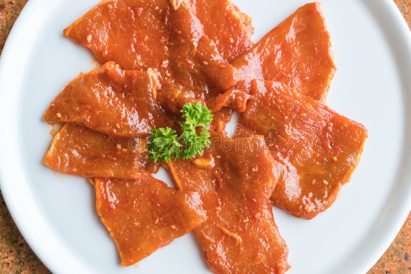 Slide raw meat stock image. Image of pork, garlic, table - 92028423