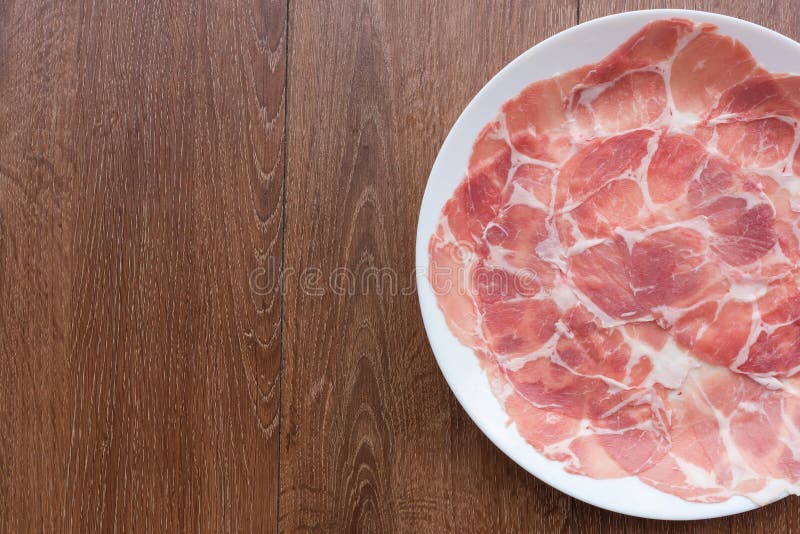 Slide Raw Meat on the Table. Top View Stock Image - Image of cuisine ...