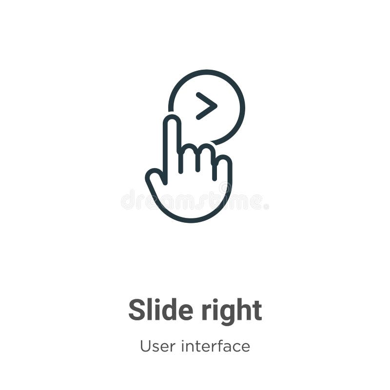 Slide Right Outline Vector Icon. Thin Line Black Slide Right Icon, Flat ...