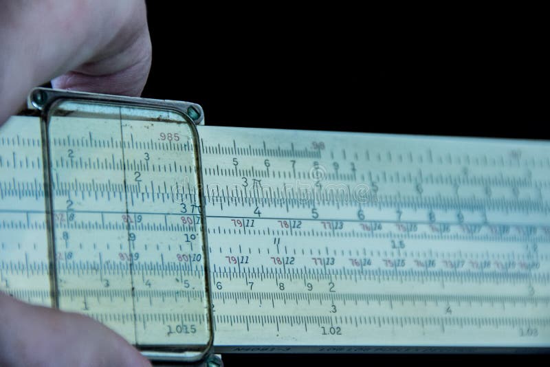 Slide Rule Being Held by Hand Stock Image - Image of office, multiply ...