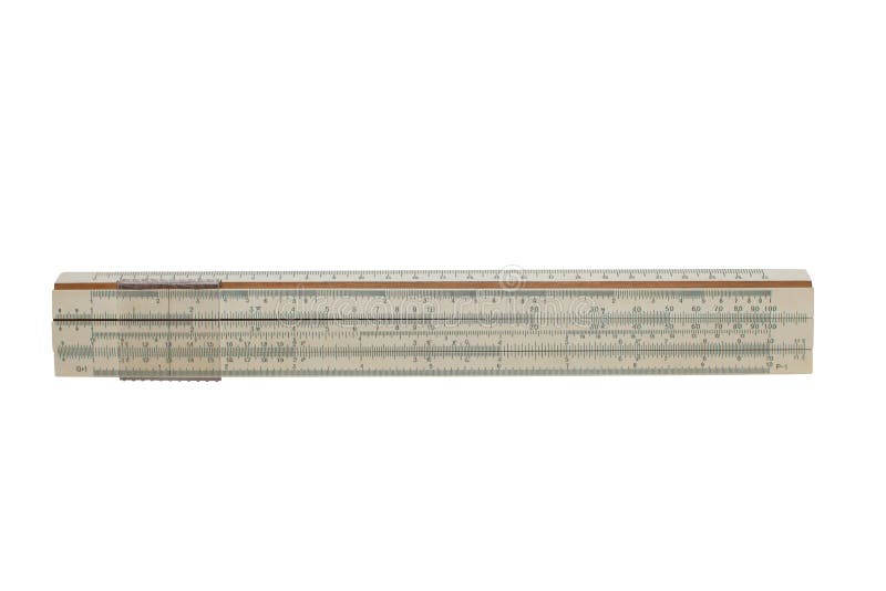 Slide Rule by 25 Centimeters on a Isolated Background. Stock Photo ...