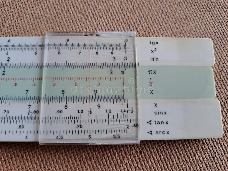 Slide Rule Old Manual Tool for Calculation Stock Photo - Image of font ...