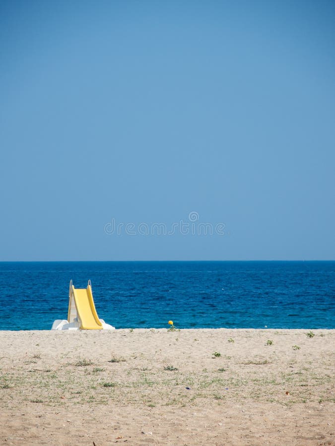 Slide at the Sea Side in a Summer Day Stock Photo - Image of aegean ...