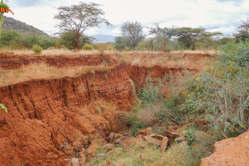 Slide Soil Erosion at Sultan Hamud, Kenya Stock Image - Image of ruins ...