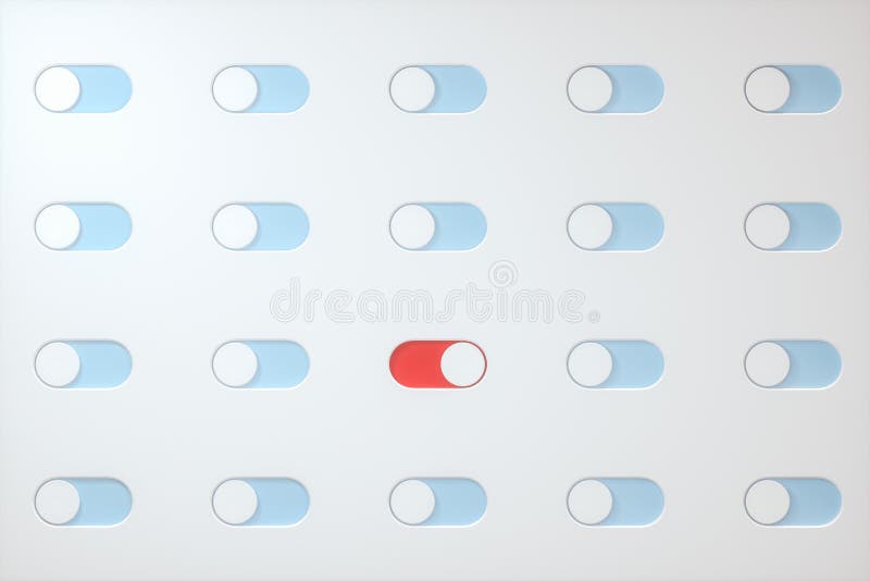 Slide Switch and Touch Button, Science and Technology, 3d Rendering ...