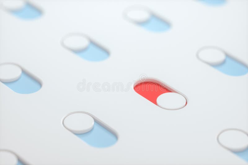 Slide Switch and Touch Button, Science and Technology, 3d Rendering ...