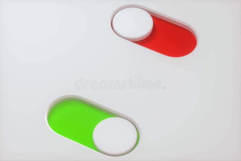 Slide Switch and Touch Button, Science and Technology, 3d Rendering ...