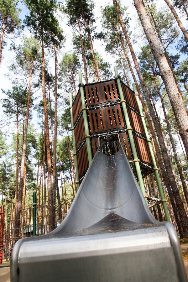 Slide from the Tower in the Forest Stock Image - Image of design ...