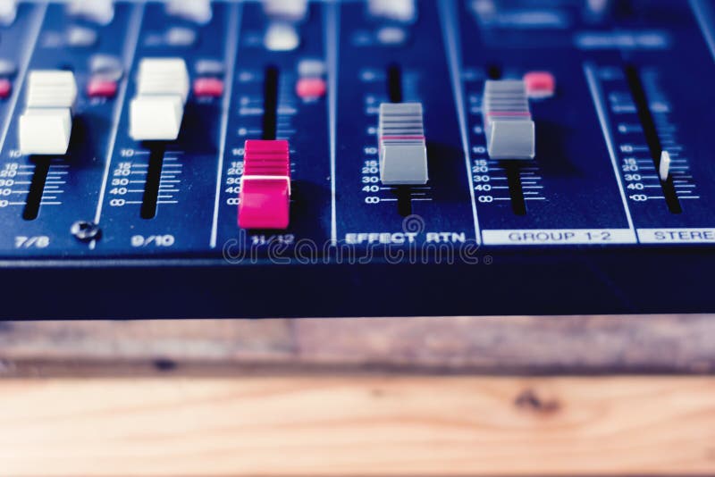 Slide the Volume Control of the Audio Mixer. Stock Photo - Image of ...