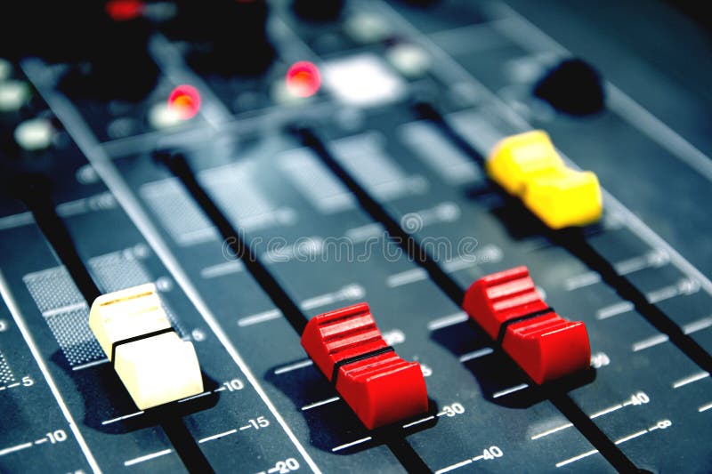 Slide Volume Mixer in a Professional Recording Studio Stock Image ...