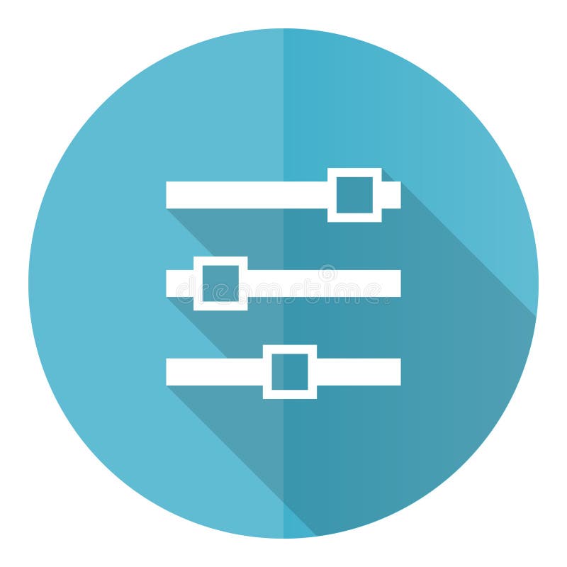 Slider Icon Set, Colorful Square Glossy Vector Illustrations in 6 ...