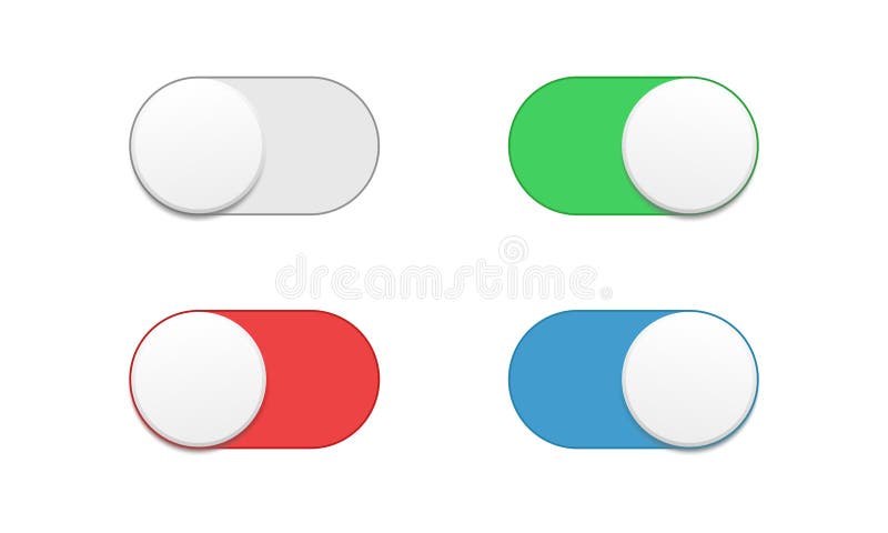 Vector Illustration of Realistic Slider Button Set. Stock Vector ...