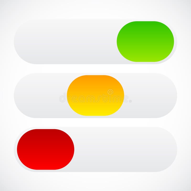 3 State Slider Buttons - Power Off, Standby, Power on Buttons Stock ...