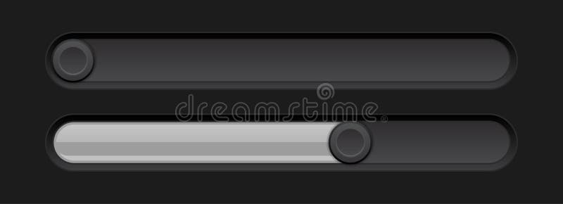 Black 3d Buttons - Sliders and Radio Buttons. Pushed and Normal Stock ...