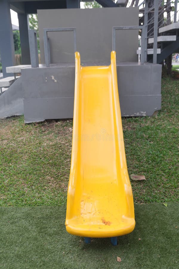 Slider for Children in Children Playground Stock Photo - Image of ...