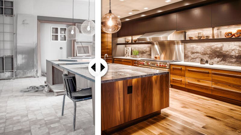 Before and after Slider Comparing Unfinished Construction To Completed ...