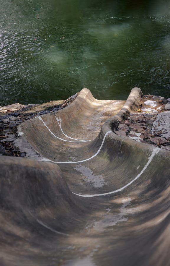 Slider Ramp Down Surrounded by Nature for Playing in the Stream Stock ...