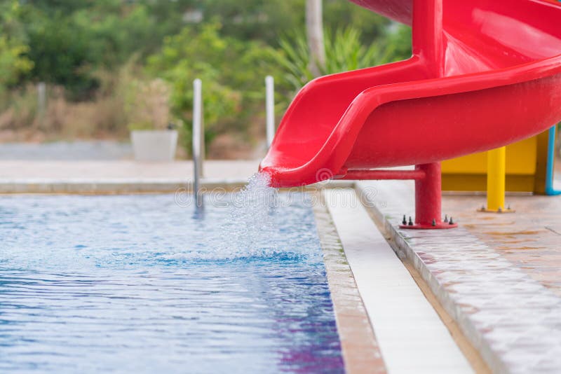 Slider Ride in Swimming Pool at Water Park Stock Photo - Image of ...